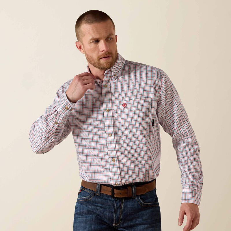10014857 | FR Basic Work Shirt in White Multi – Boot Country Work